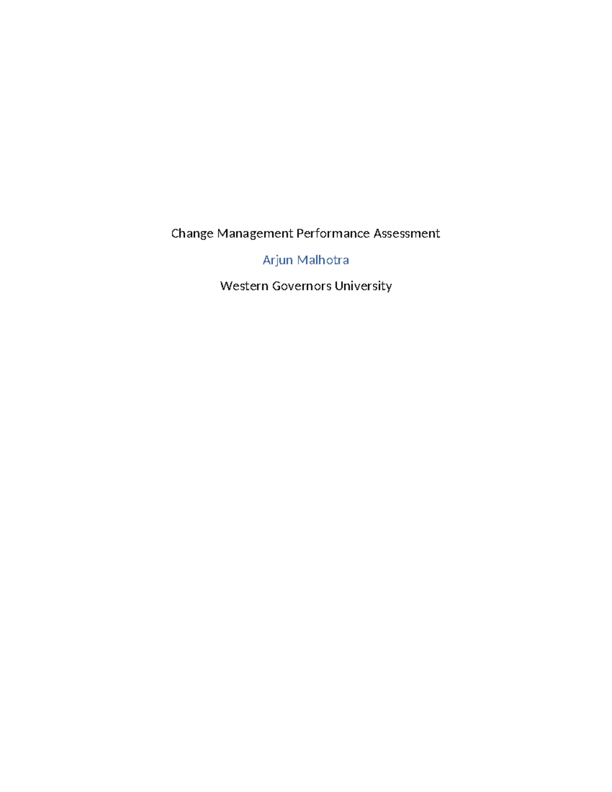 Change Management C721: Task 1 Essay on Organizational Transformation ...