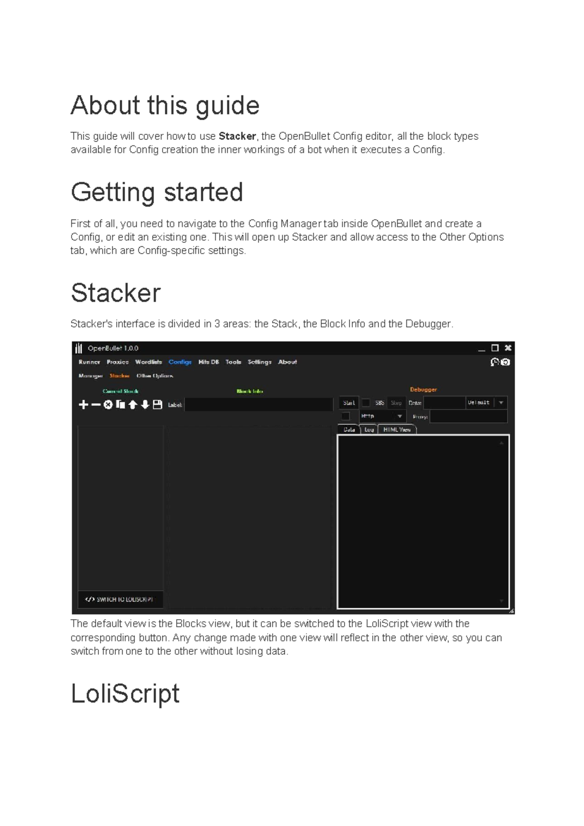 OpenBullet Config Guide: Using Stacker & LoliScript Techniques - Studocu