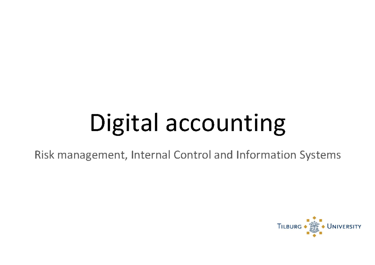 Digital Accounting (ACCT 201): Key Concepts from Chapter 4 on IS and ...
