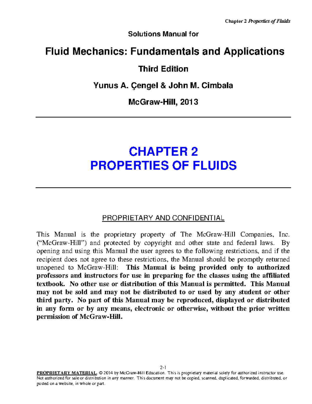 fluid-mechanics-3rd-edition-cengel-solution-manual - PROPRIETARY MATERIAL. © 2014 by McGraw-Hill ...