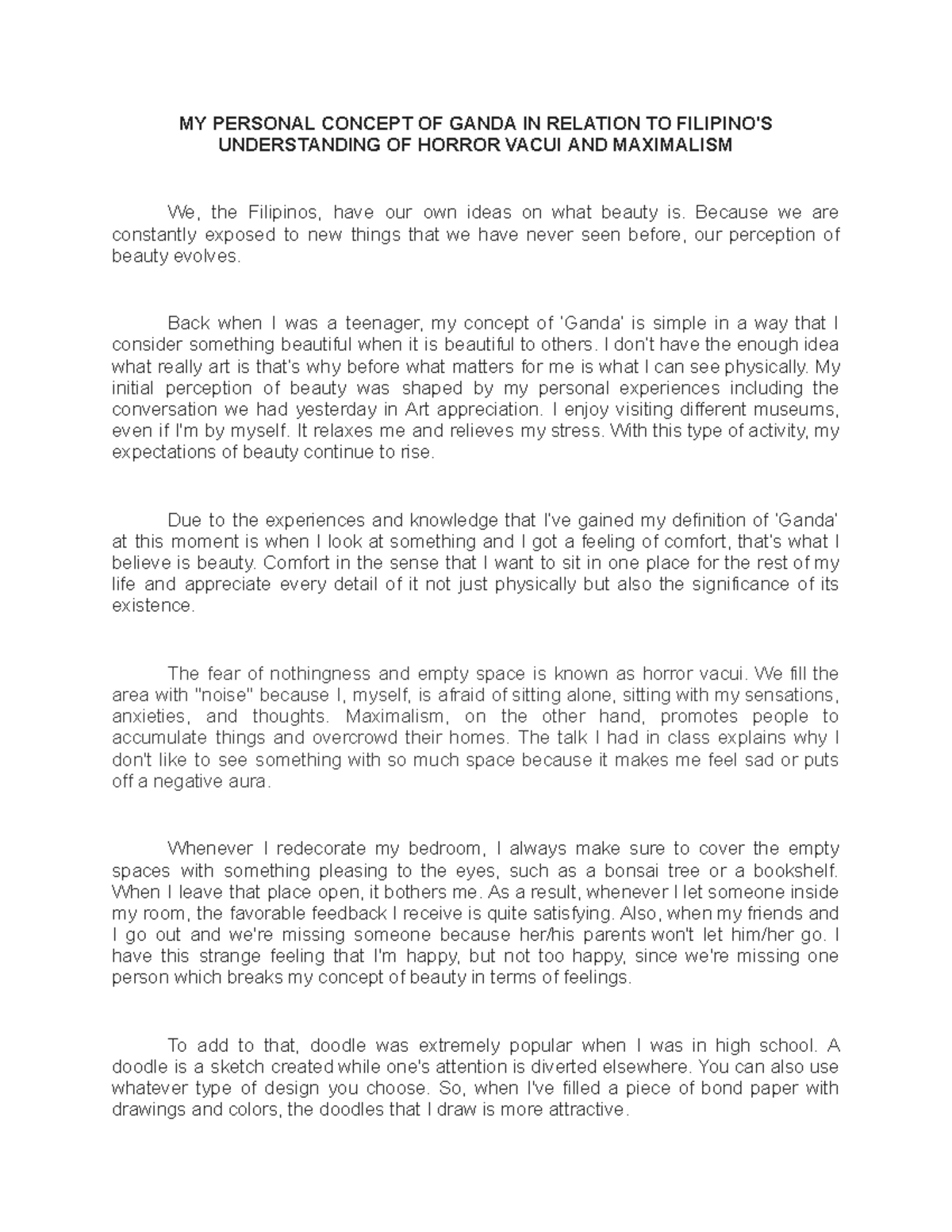 Understanding 'Ganda': Filipino Beauty through Art - ARTAPP - Studocu