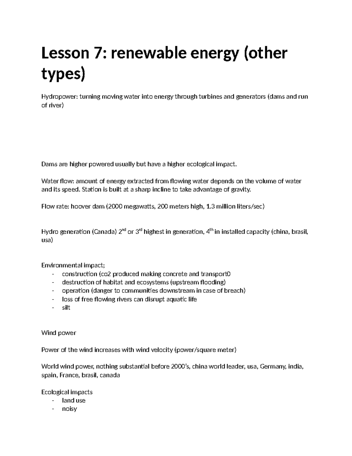 Phys273 Lesson 7: Renewable Energy - Hydropower & Wind Power Insights ...