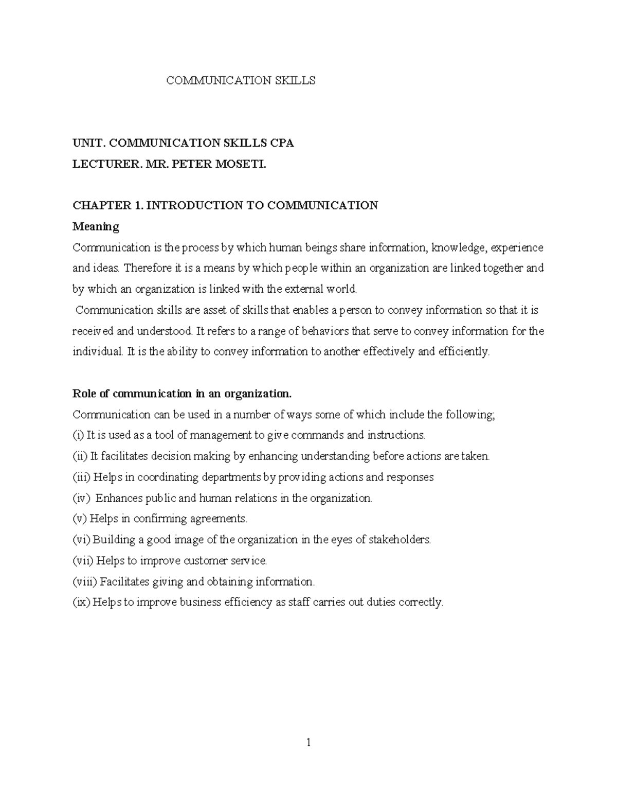 Communication Skills CPA - Introduction to Effective Communication ...