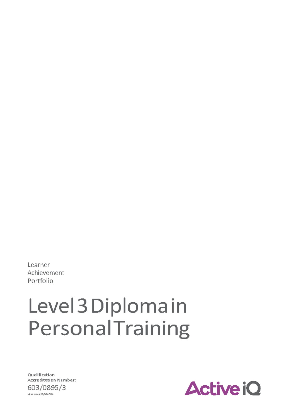 Level 3 Diploma in Personal Training - Assignment Portfolio Overview ...