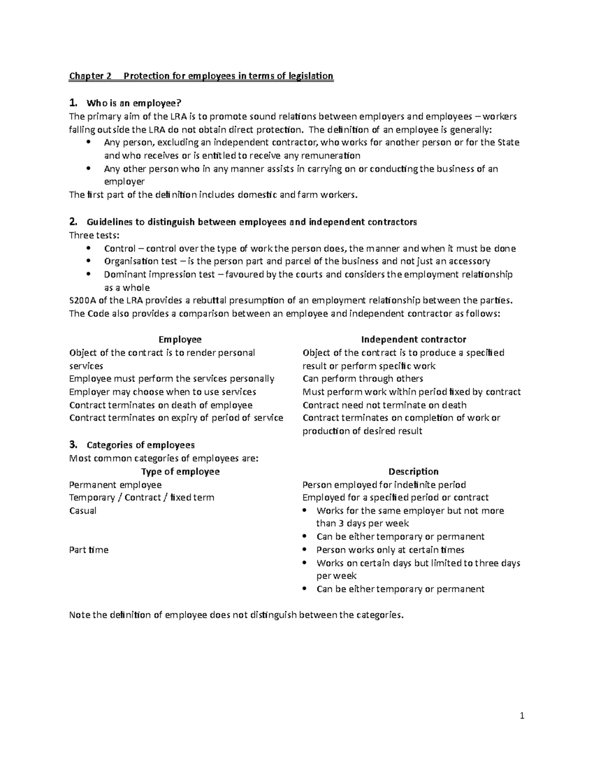 Summary of Labour Relations Act - Summary of the Labour Relations Act ...