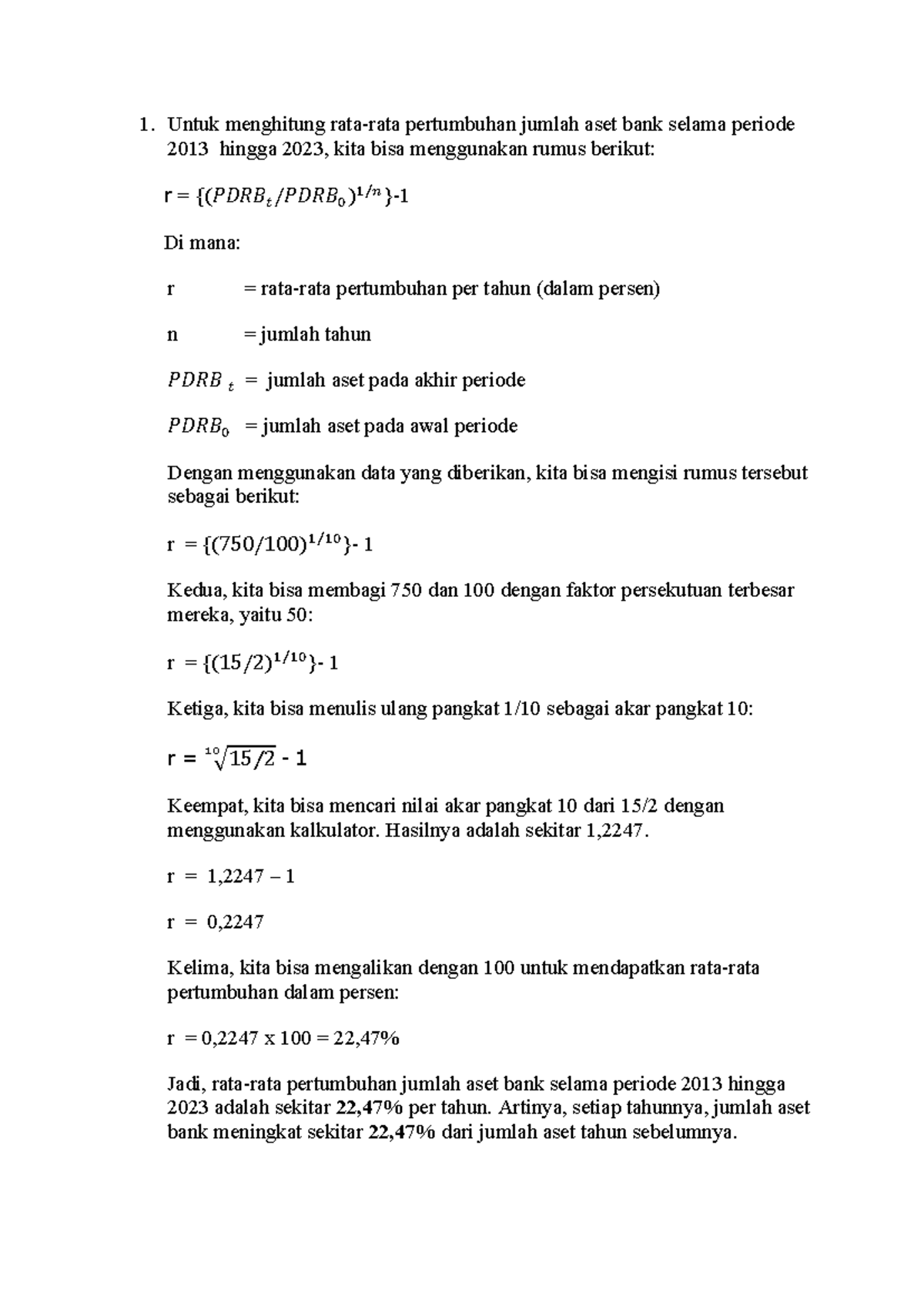 Rumus Rata-rata Pertumbuhan & Bunga Majemuk - MAT4122 Matematika ...