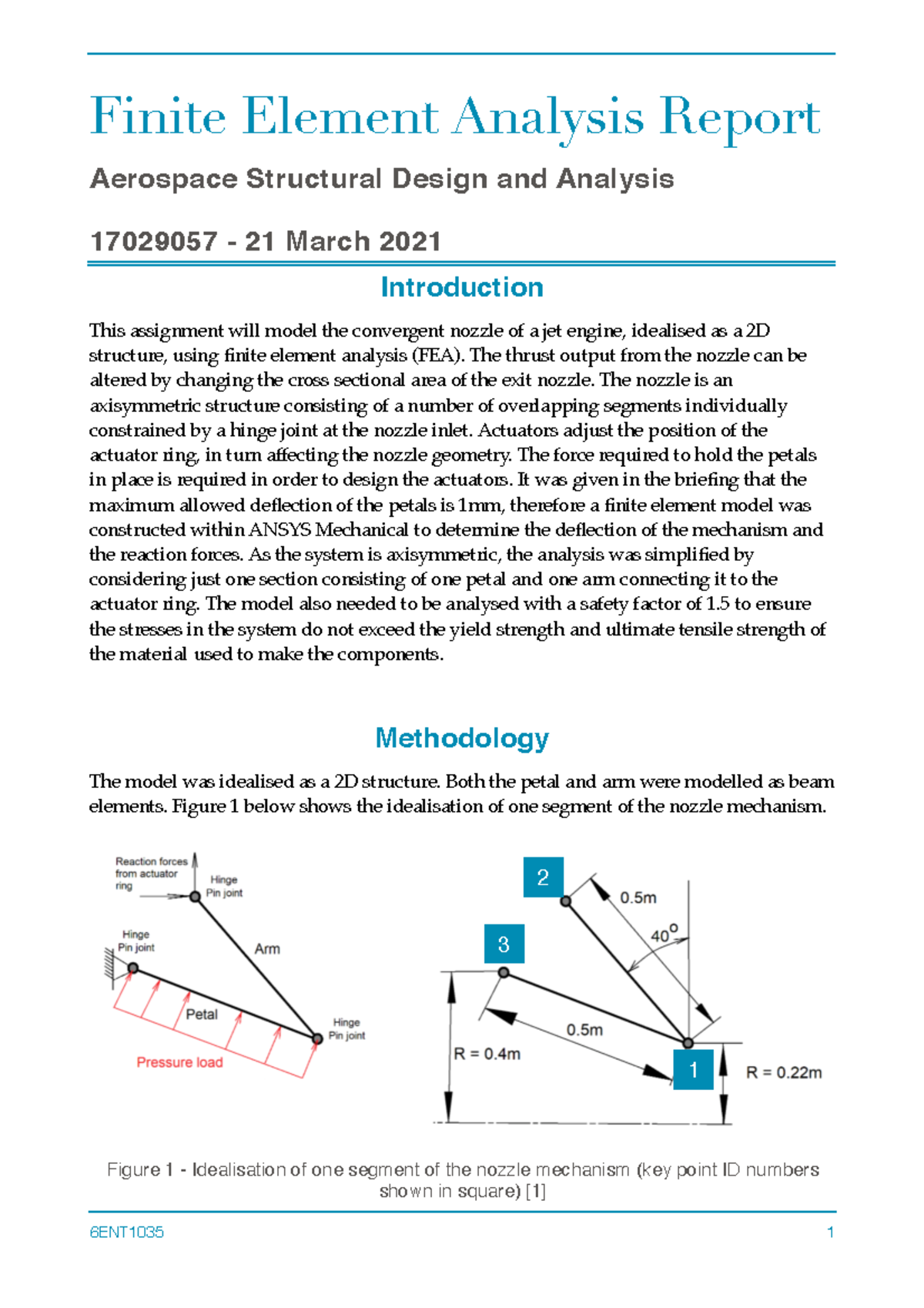 Finite Element Analysis Report Finite Element Analysis Report Aerospace Structural Design And