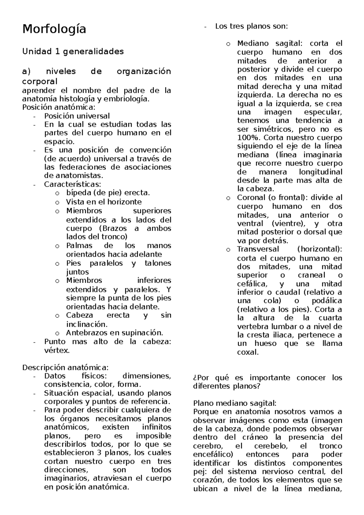 Morfología 1 - apuntes - Morfología Unidad 1 generalidades a) niveles ...