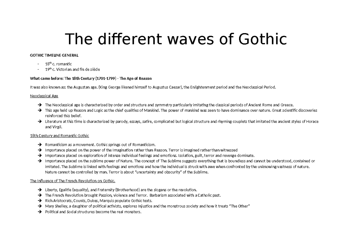 Waves of Gothic Literature: From Romanticism to Victorian Insights ...