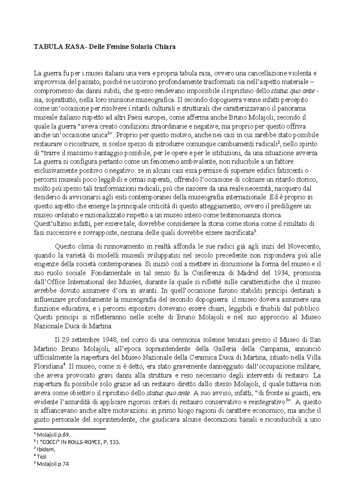 TABULA RASA: Musei Italiani e Trasformazioni Post Seconda Guerra ...