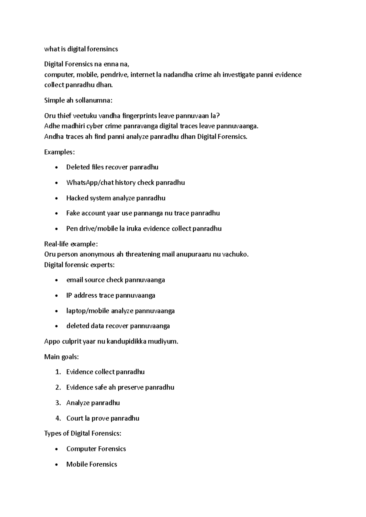 Digital Forensics Notes: Understanding Cyber Crime Investigation - Studocu