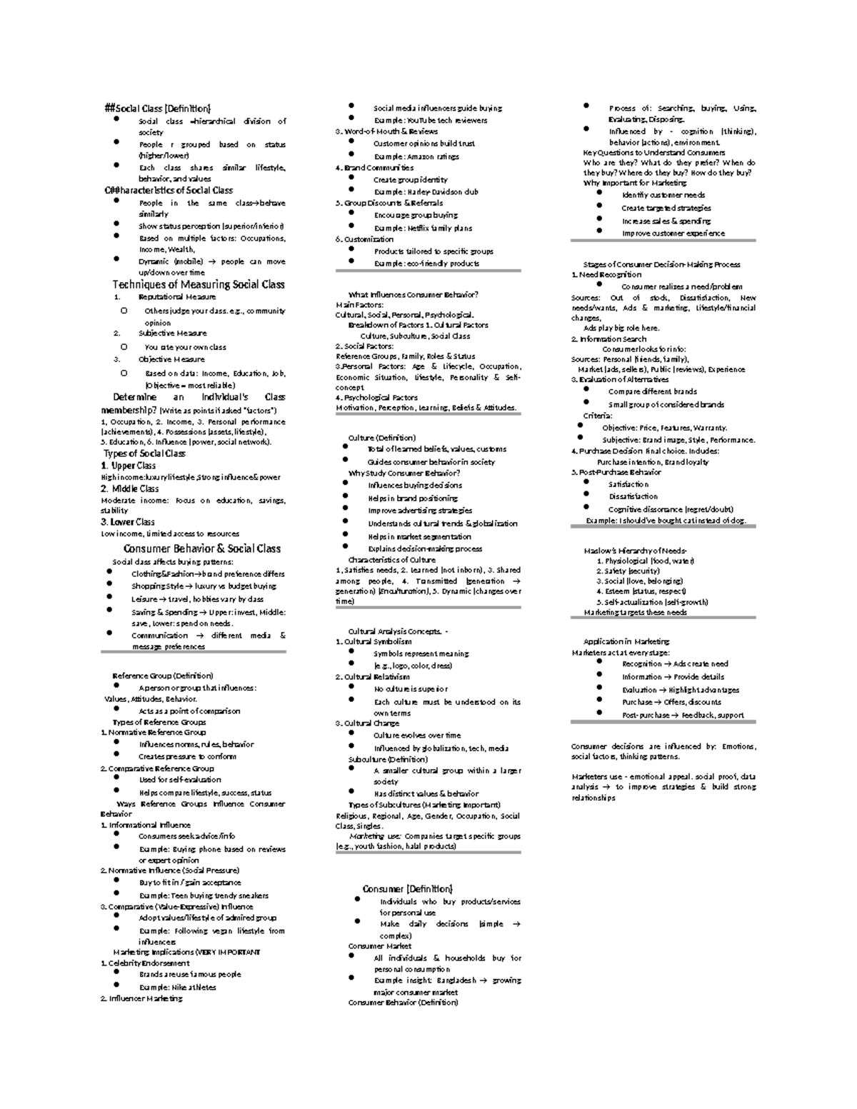 ZZZ Consumer Behavior (C B) - Social Class & Reference Groups Analysis ...