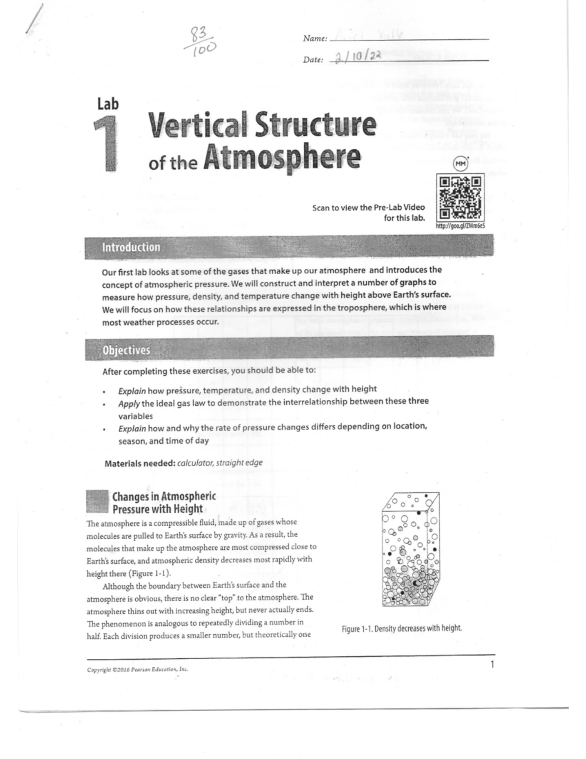 PGEOG LAB 1: Answers on Vertical Structure of the Atmosphere - Studocu