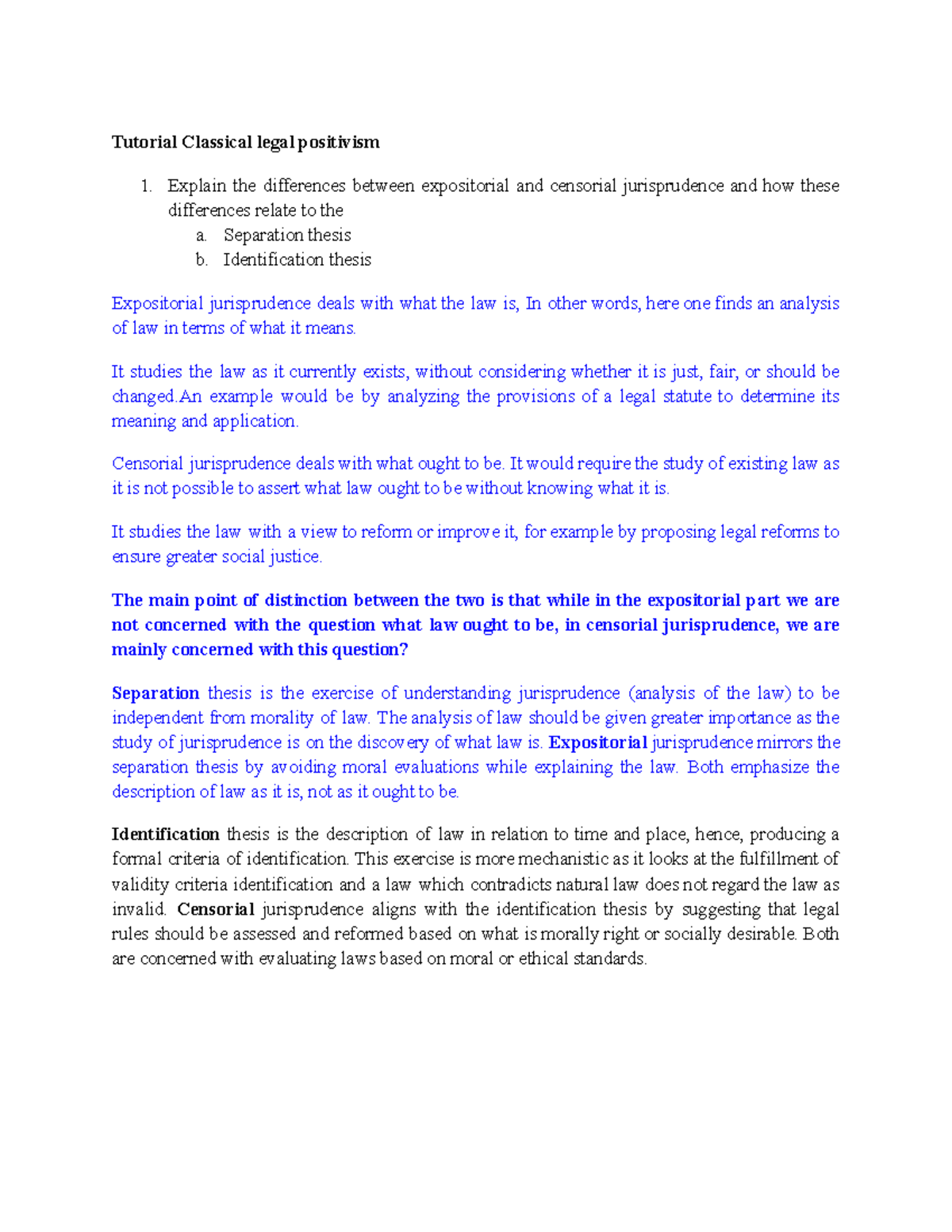 Legal Positivism Tutorial: Expositorial vs. Censorial Jurisprudence ...