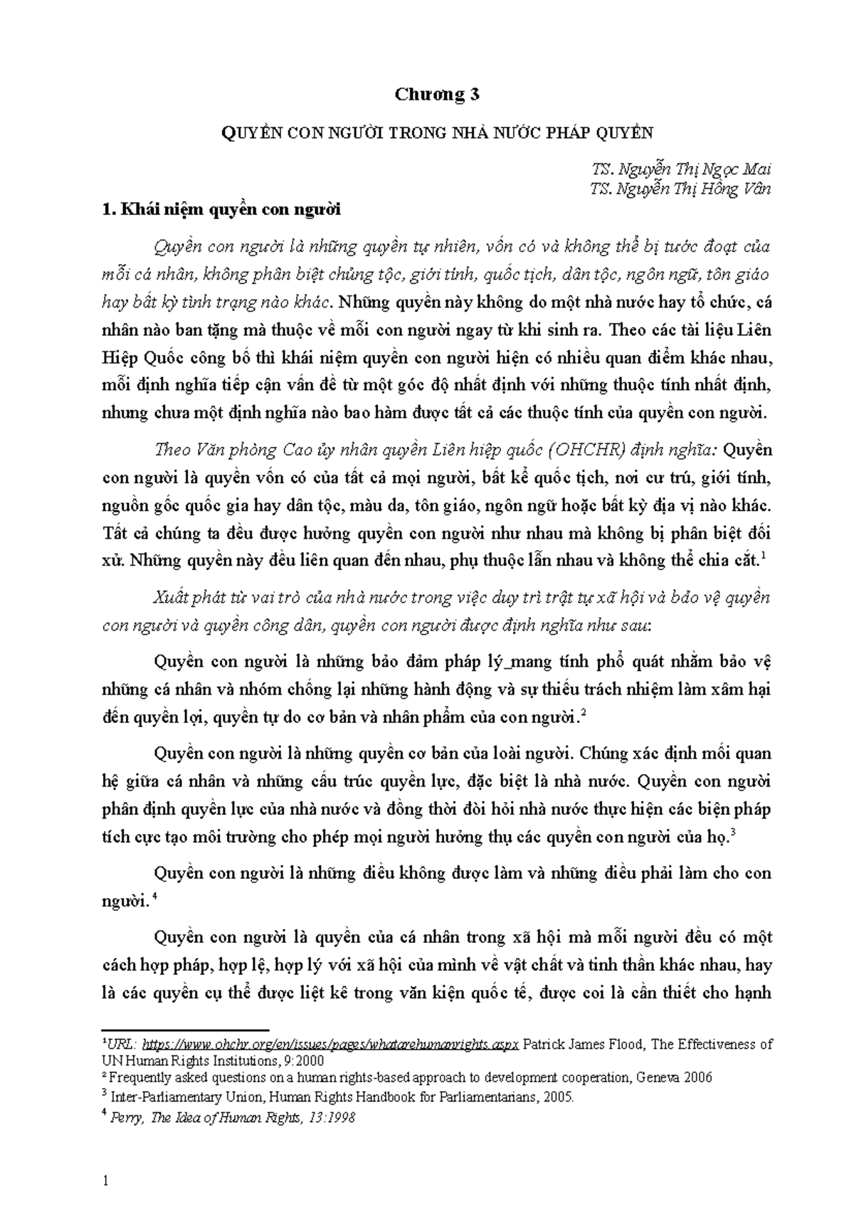 Chương 3: Quyền Con Người trong Nhà Nước Pháp Quyền - Tài Liệu Học Tập ...