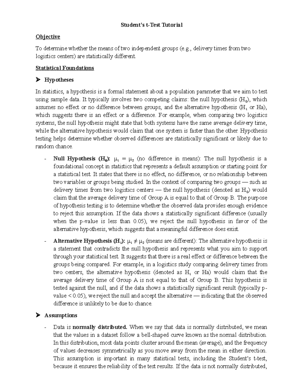 Eng Prob And Stat Lecture 8: Hypothesis Testing Overview - Studocu