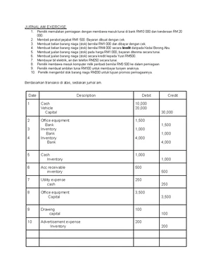 Jurnal AM Exercise - Tutorial - JURNAL AM EXERCISE Pemilik memulakan ...