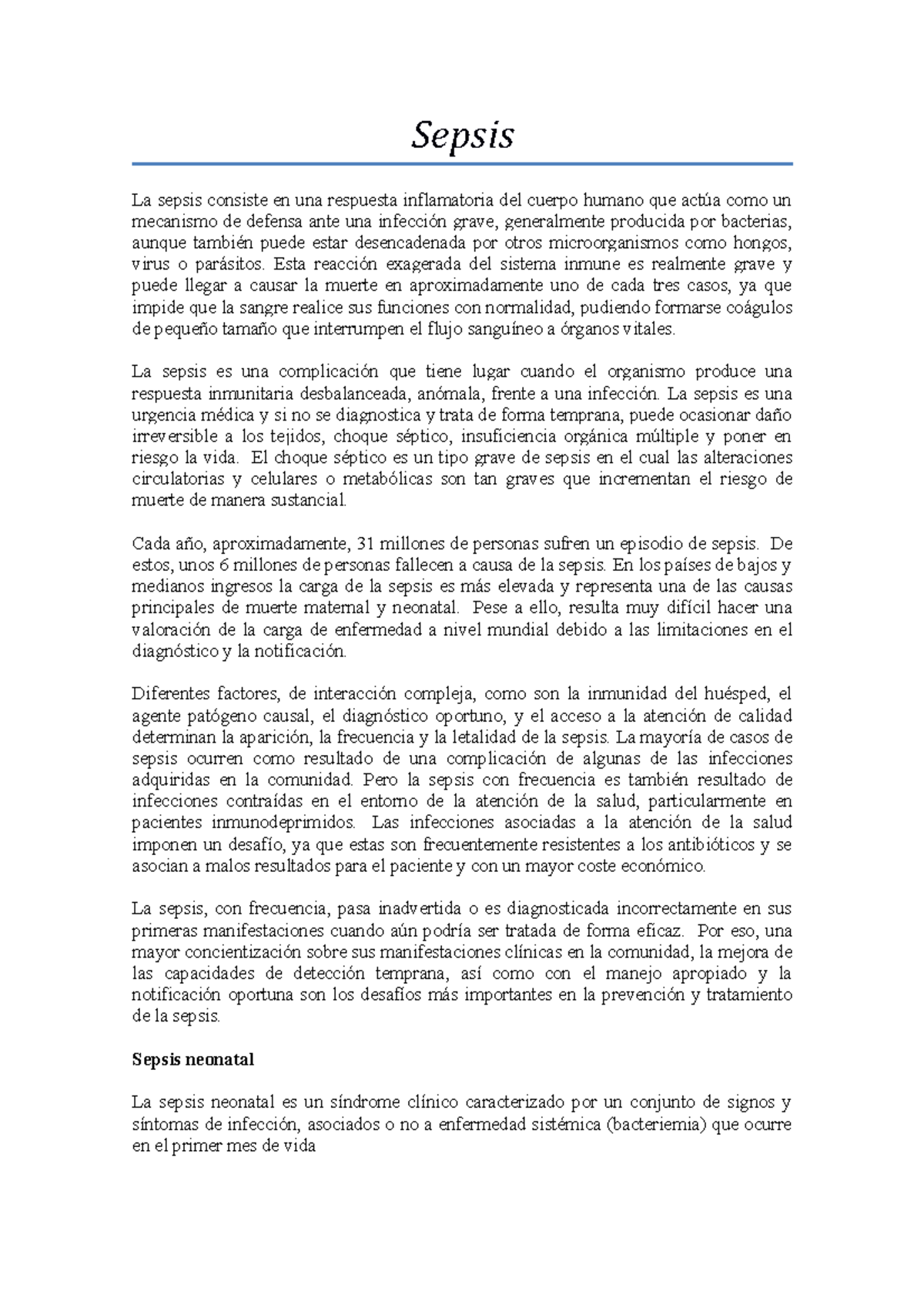 Sepsis: Apuntes del libro de Harrison sobre diagnóstico y tratamiento ...