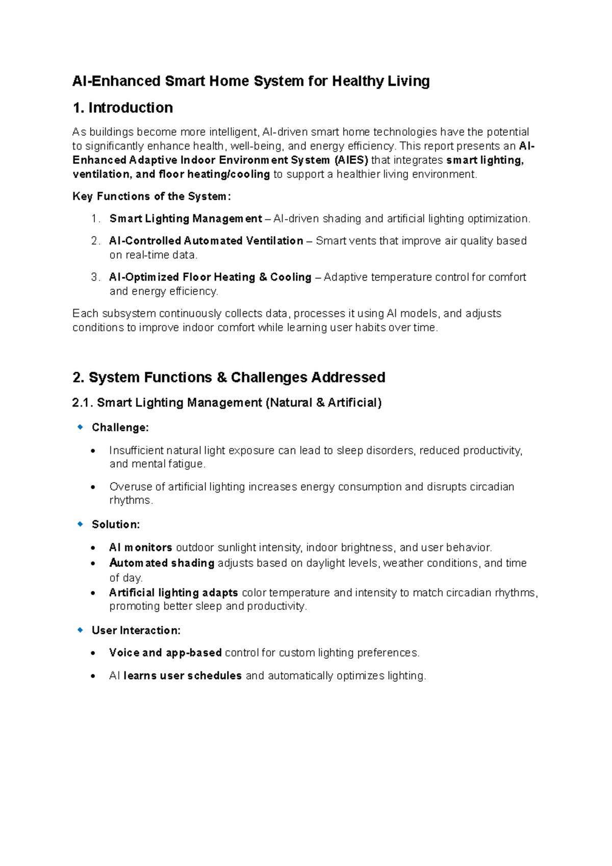 AI-Enhanced Smart Home System for Healthy Living: AIES Overview ...