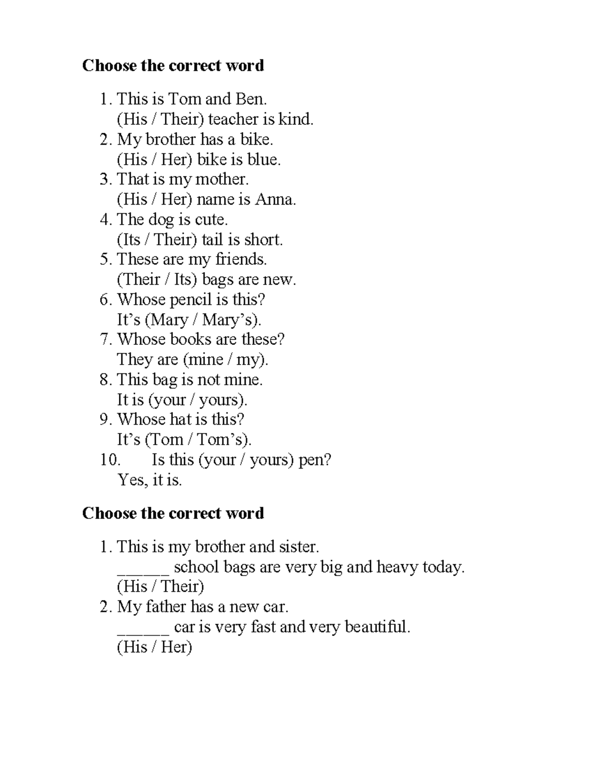 Choose the Correct Word Exercise - JSASKKADSNJDAKKADKDJA - Studocu