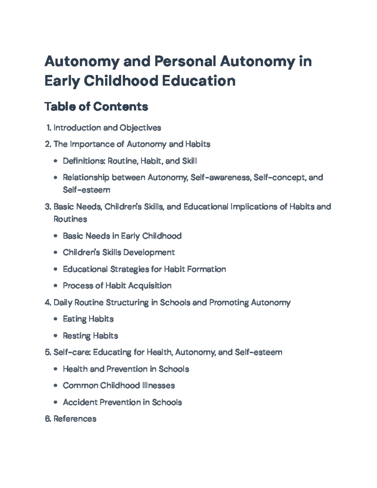 Autonomy and Healthy Habit Development in Early Childhood Education ...