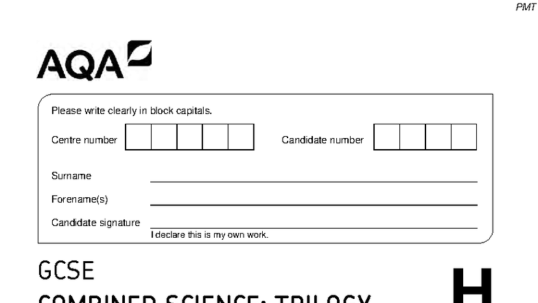 GCSE COMBINED SCIENCE: TRILOGY H - Physics Paper 1H QP June 2024 - Studocu