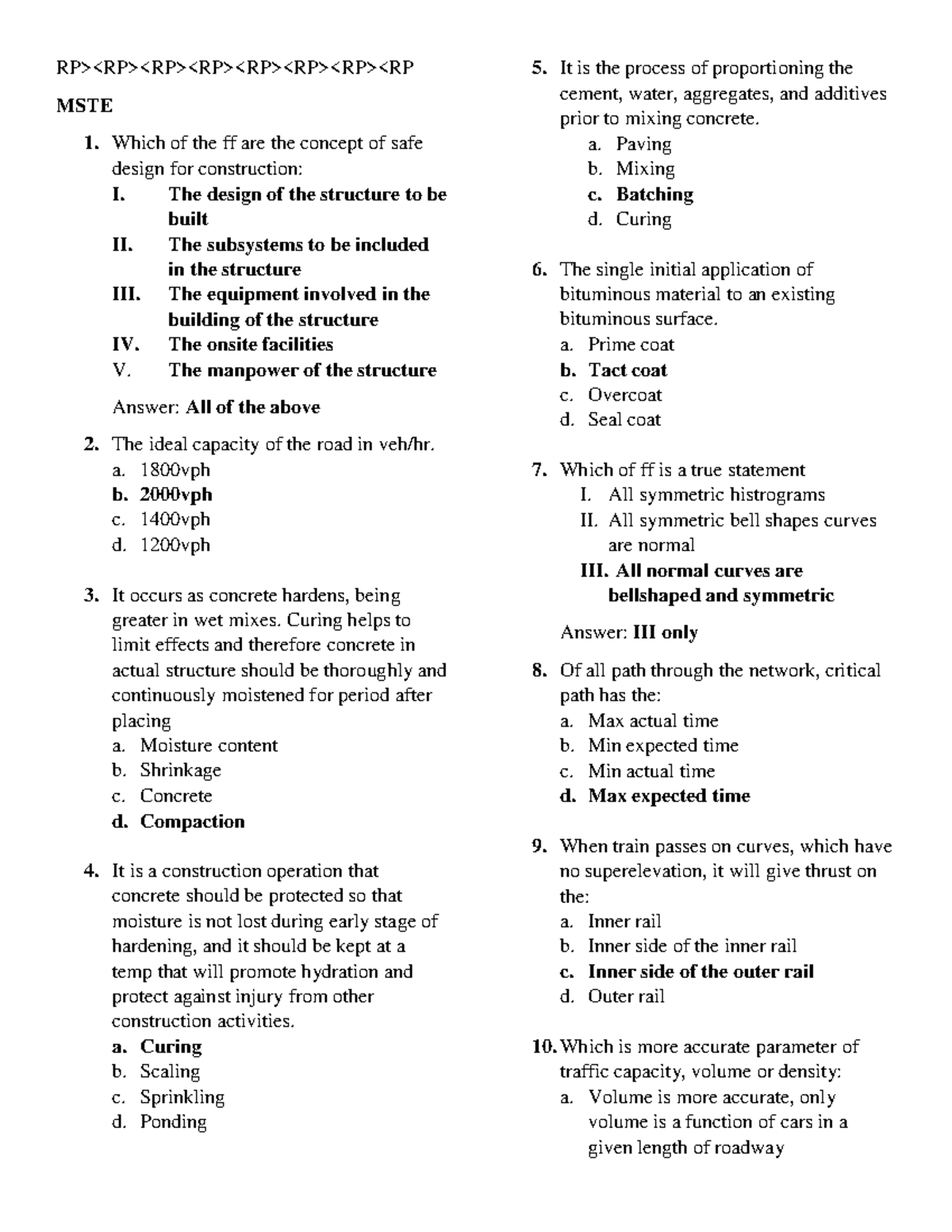 Past Board Exam Reviewer for All Subjects (Including MSTE) - Studocu