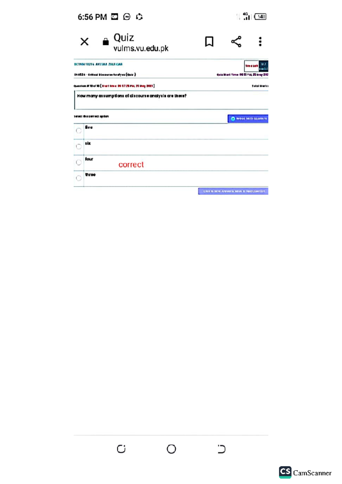 DOC-20250119-WA0004 - Eng524 - 6:56 PM is 4G .il 54 X Quiz vulms.vu.edu ...