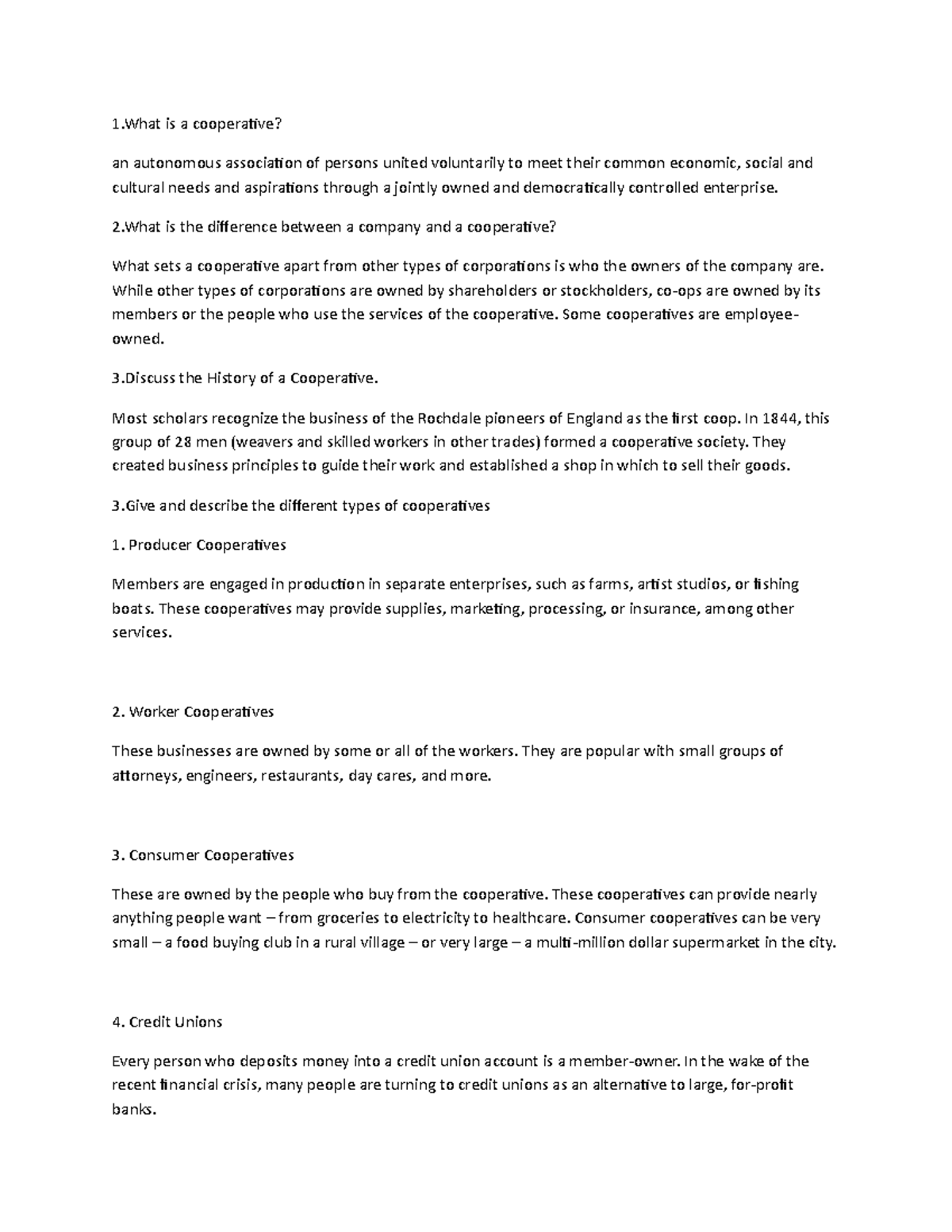 Cooperative management - 1 is a cooperative? an autonomous association ...