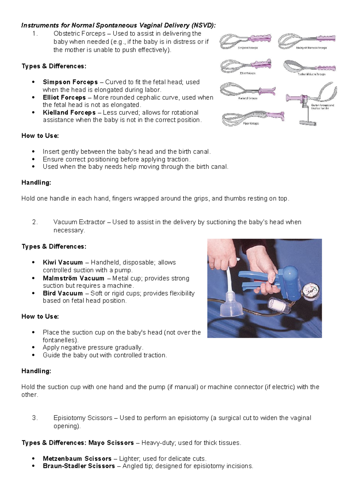 OB/OR Instruments Lecture Notes for Normal Delivery & C-Section - Studocu