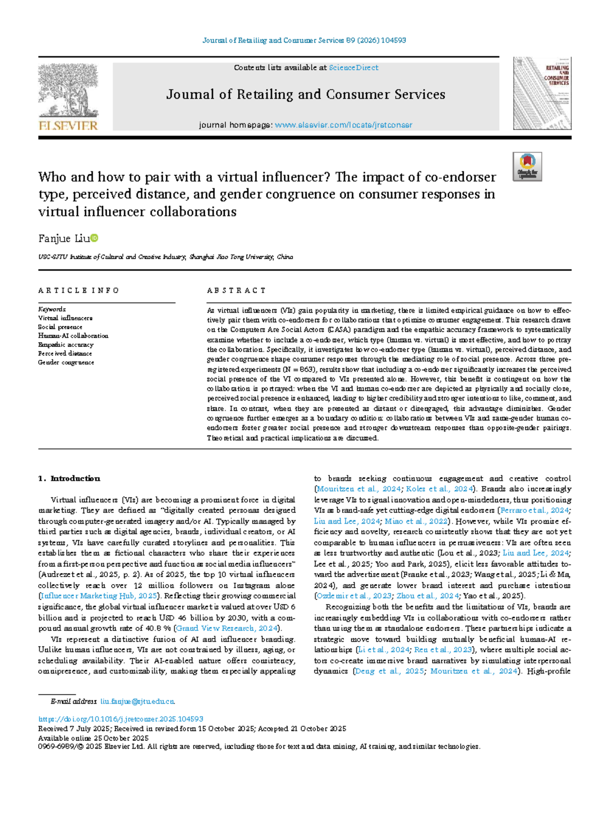 Who to Pair with Virtual Influencers? Insights on Consumer Engagement ...