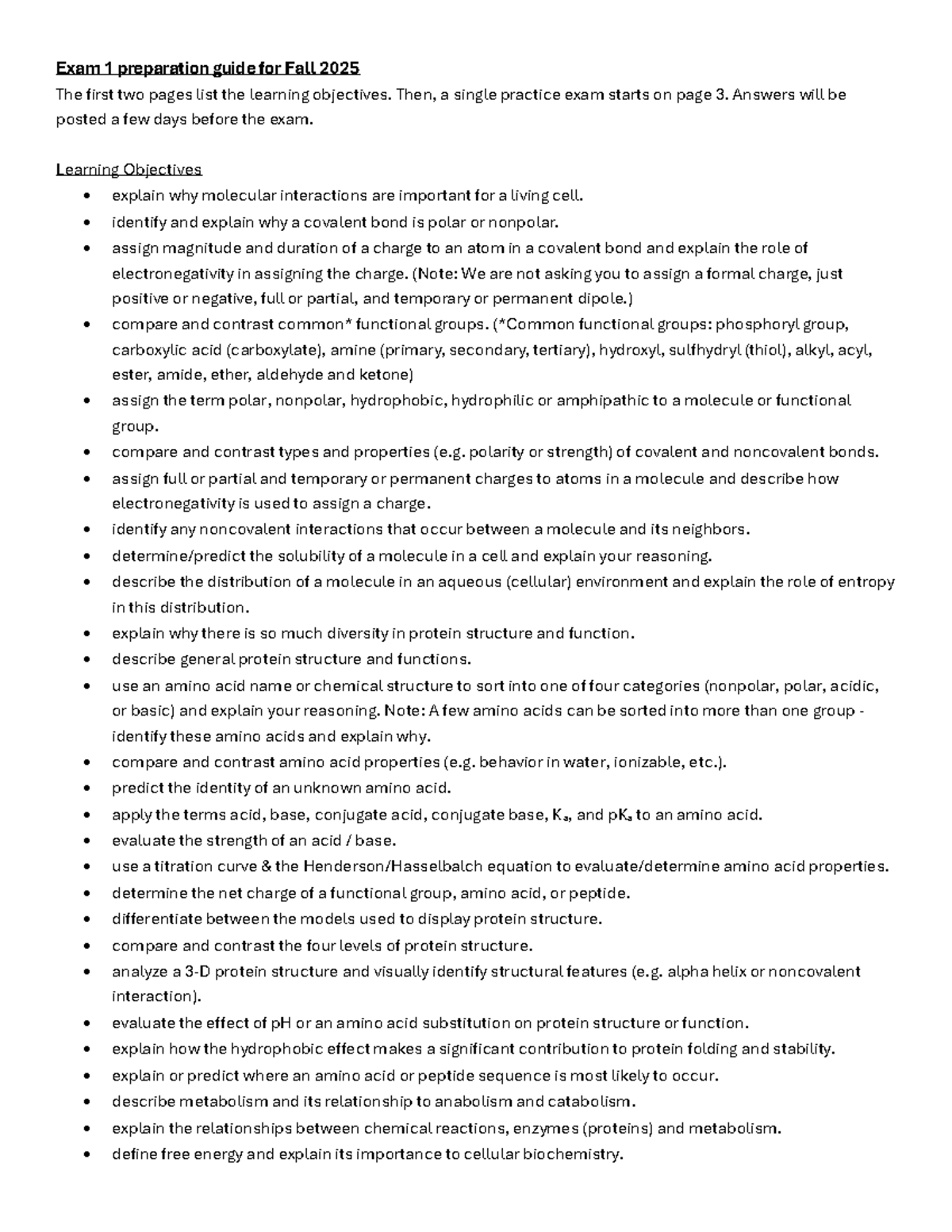 Final Exam Prep Guide for Cellular Biochemistry (BIO301) - Studocu