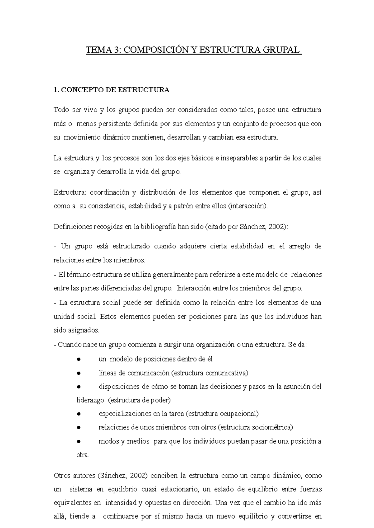 Tema 3: Composición y Estructura Grupal en Psicología Social - Studocu