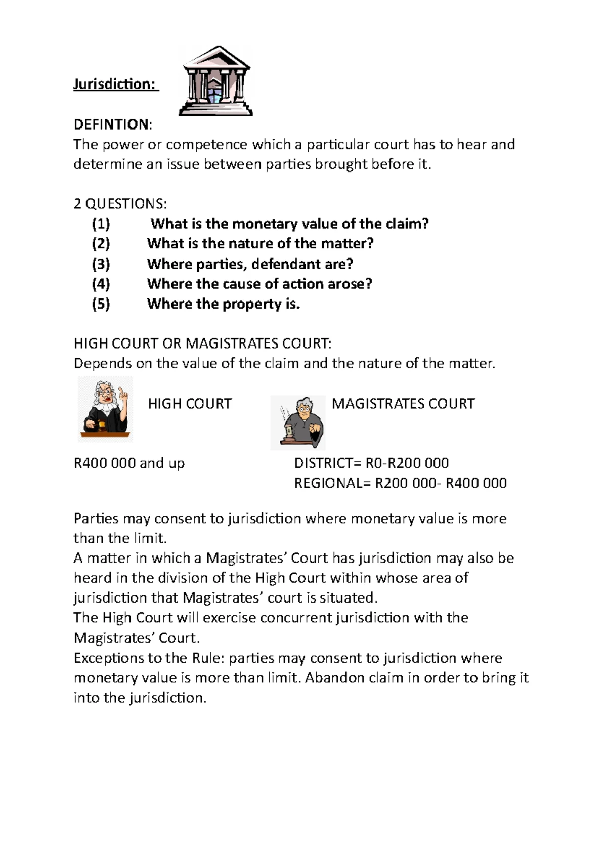 Pleadings Drafting - ANNEXURE: PLEADINGS MAGISTRATES COURT PLEADING ...