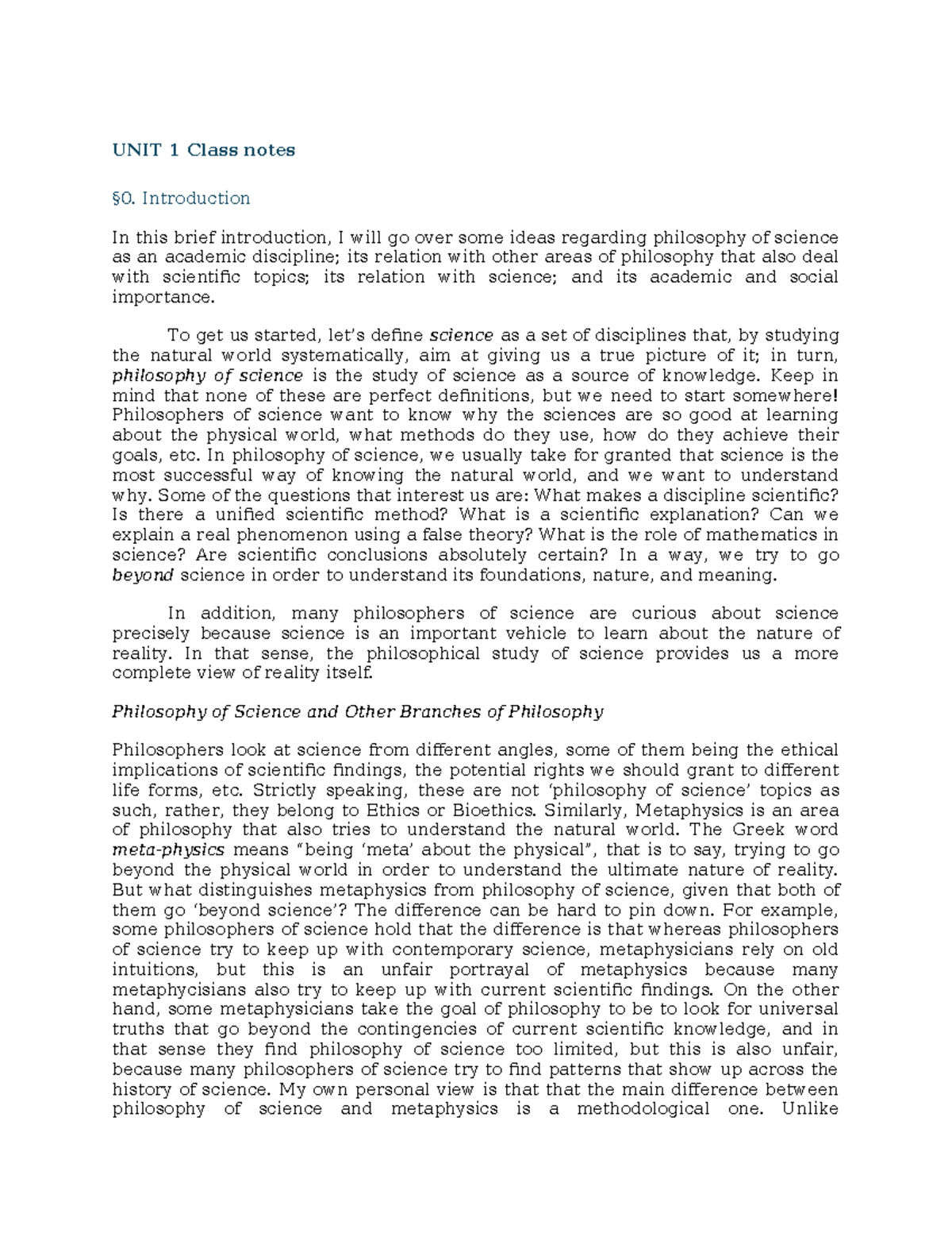 Philosophy of Science (PHIL 101): Understanding the Demarcation Problem ...
