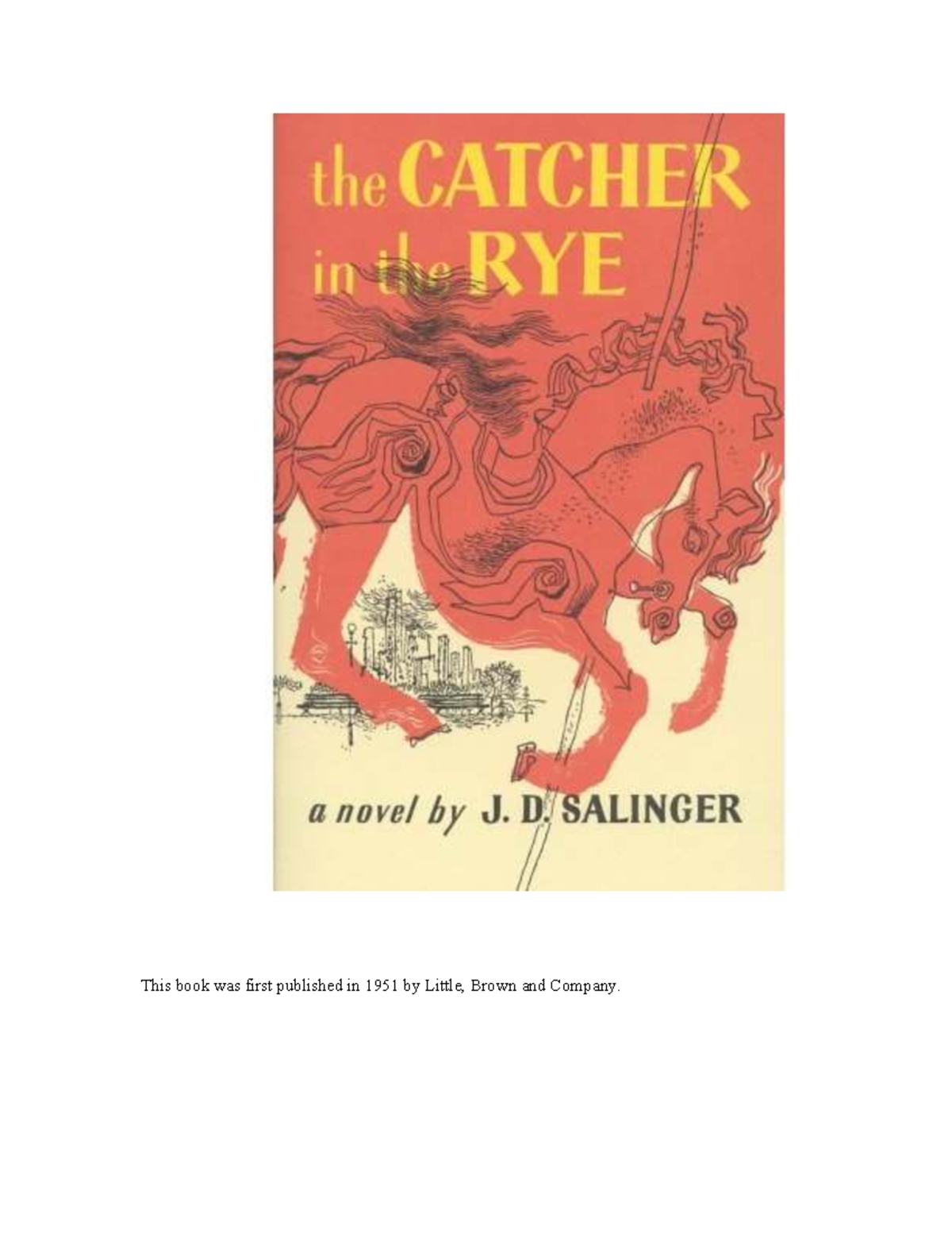 Catcher in the Rye - Chapter 1 Analysis for B.Ed. Students - Studocu