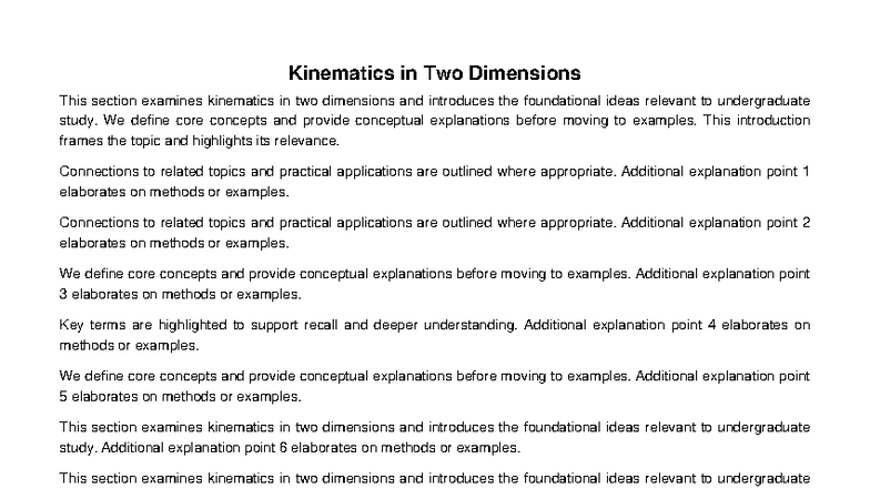 25 - Kinematics in Two Dimensions - Lecture Notes - Studocu