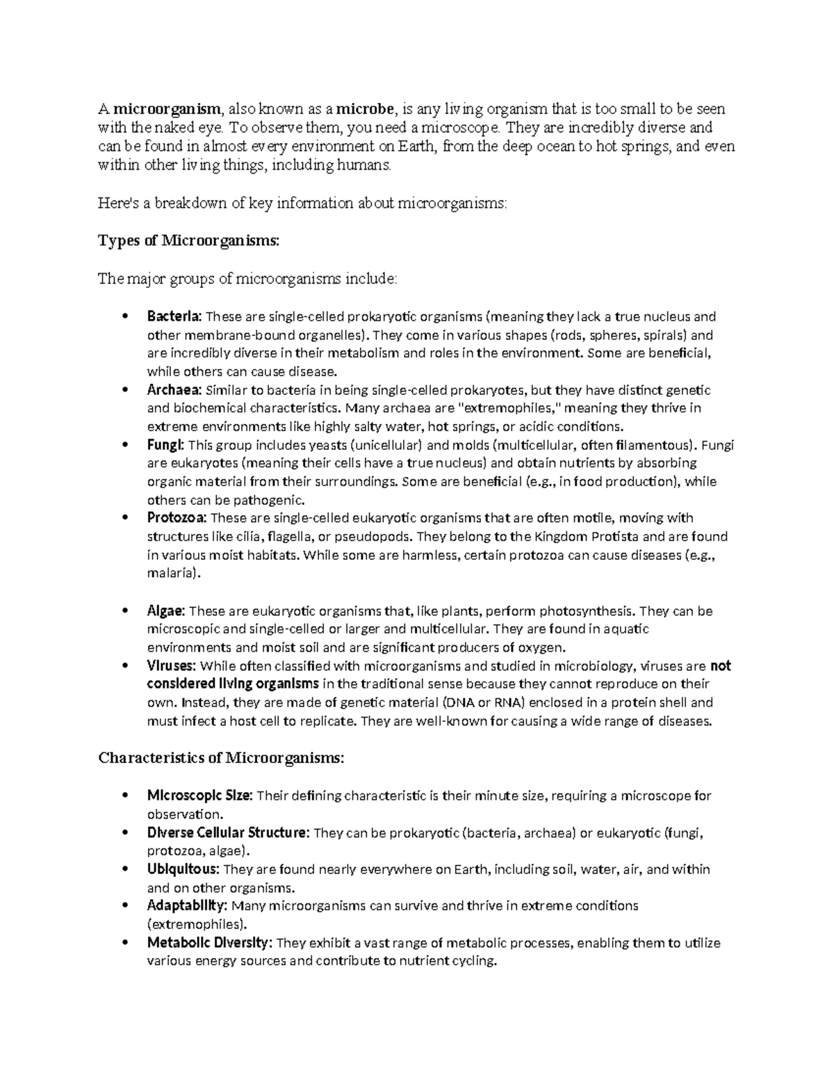 Microorganisms: Types, Characteristics, and Importance in Ecosystems ...
