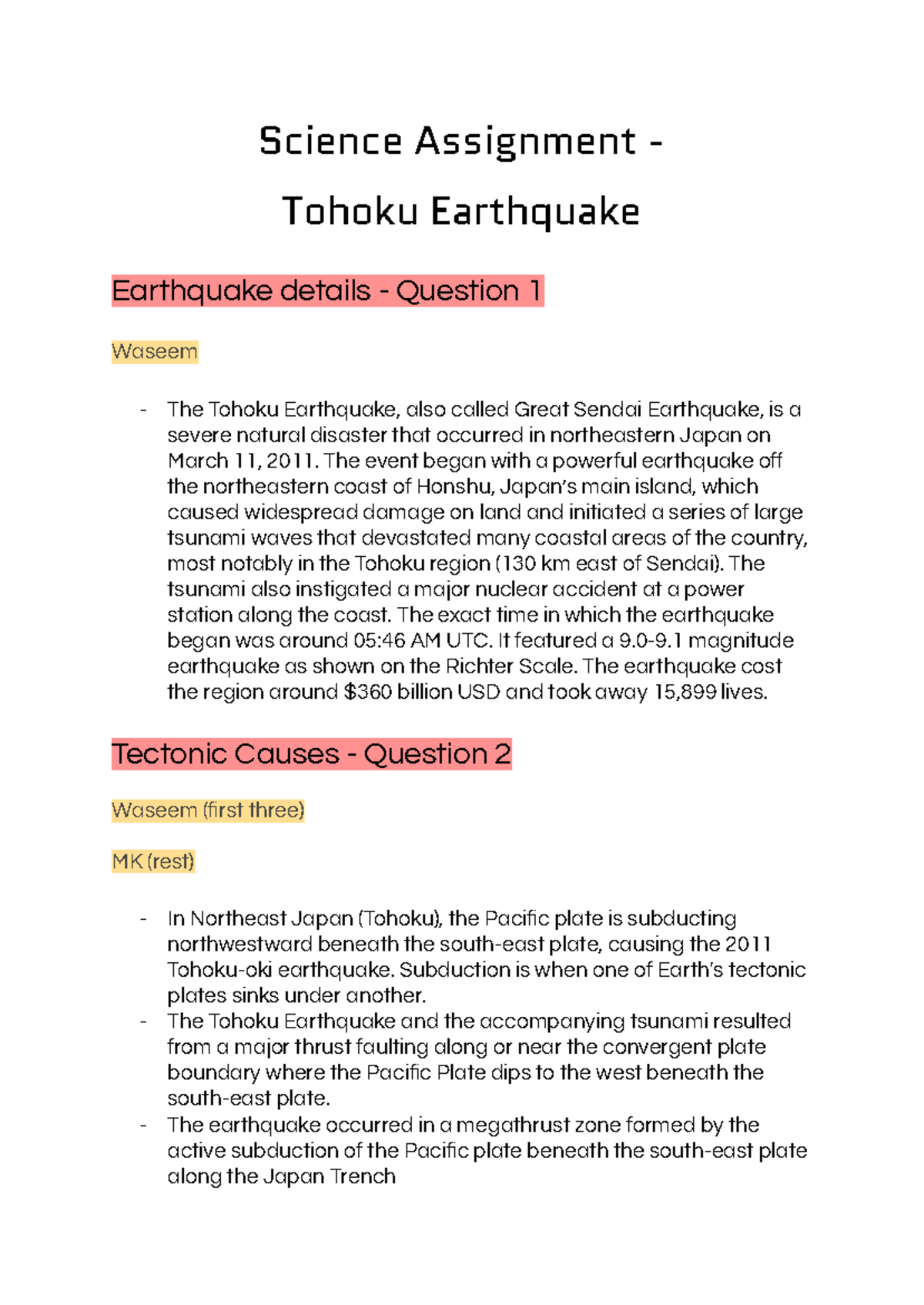 Tohoku Earthquake - Detailed Analysis and Impact Study - Studocu