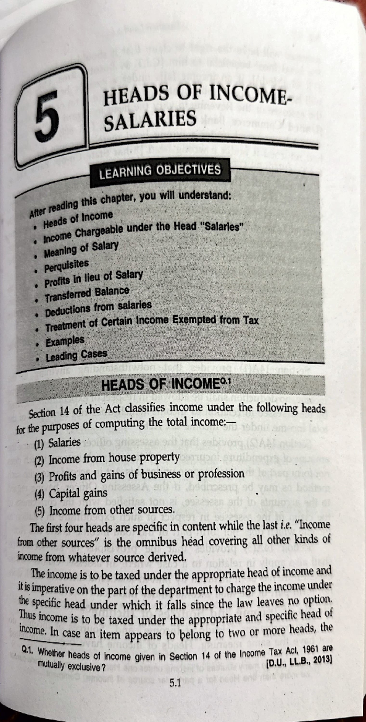 Heads of Income and Taxation - Key Concepts and Case Studies (LL, 5 ...