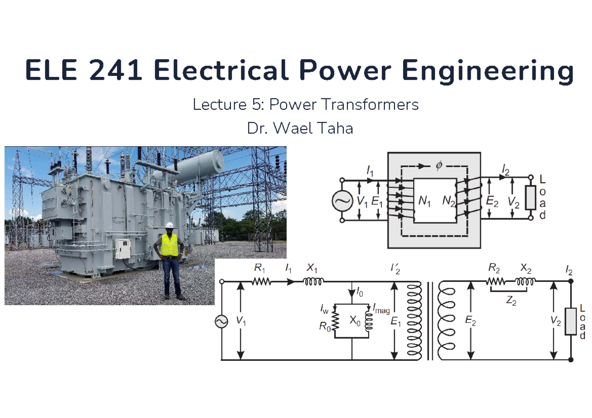ELE 241 Electrical Power Engineering Lecture 5: Power Transformers ...