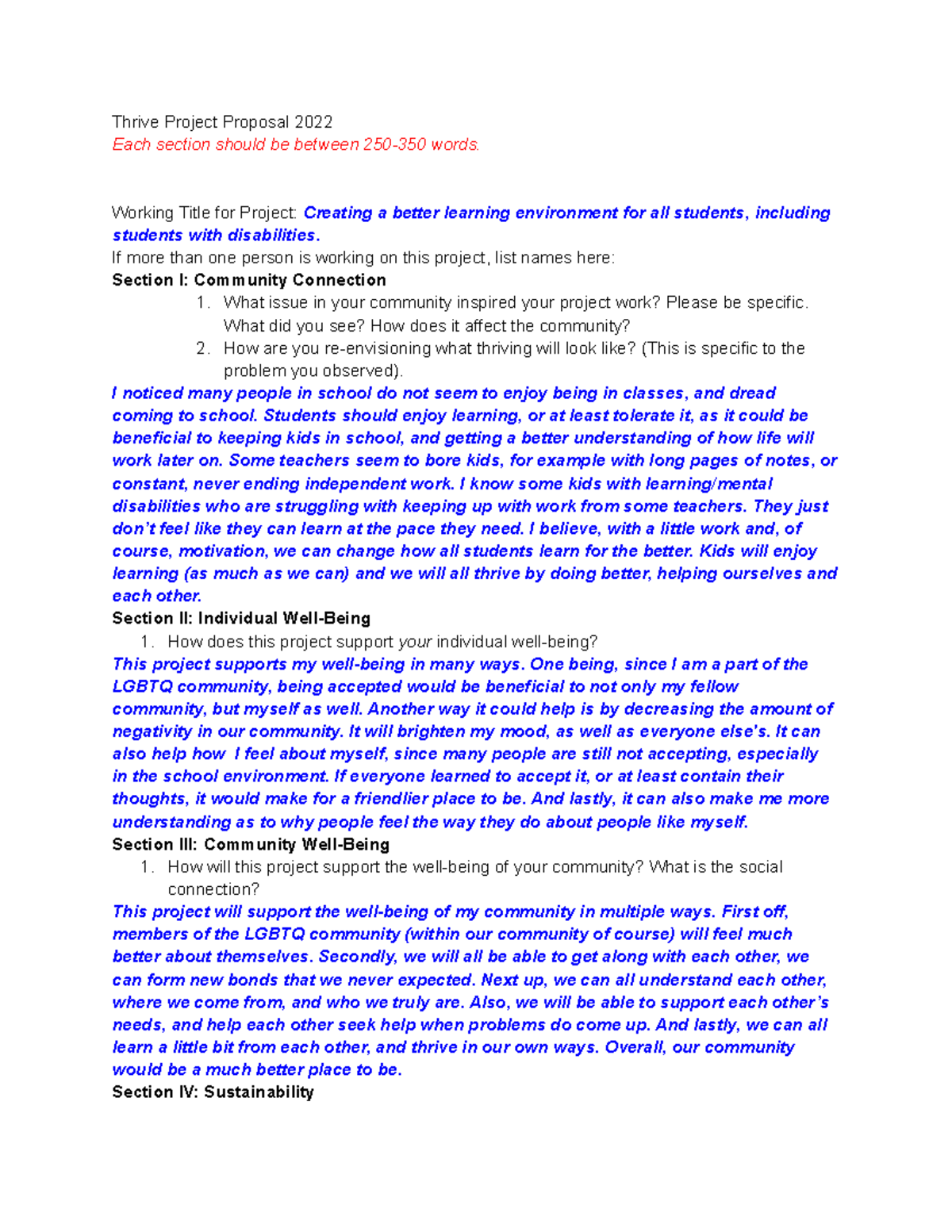 Thrive Project Proposal 2022: Enhancing Learning Environment for All ...