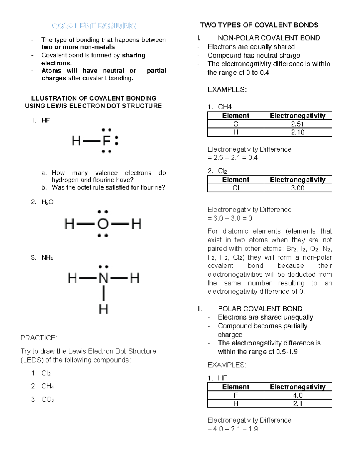 Covalent Bonding Notes: Key Concepts and Lewis Structures - Studocu