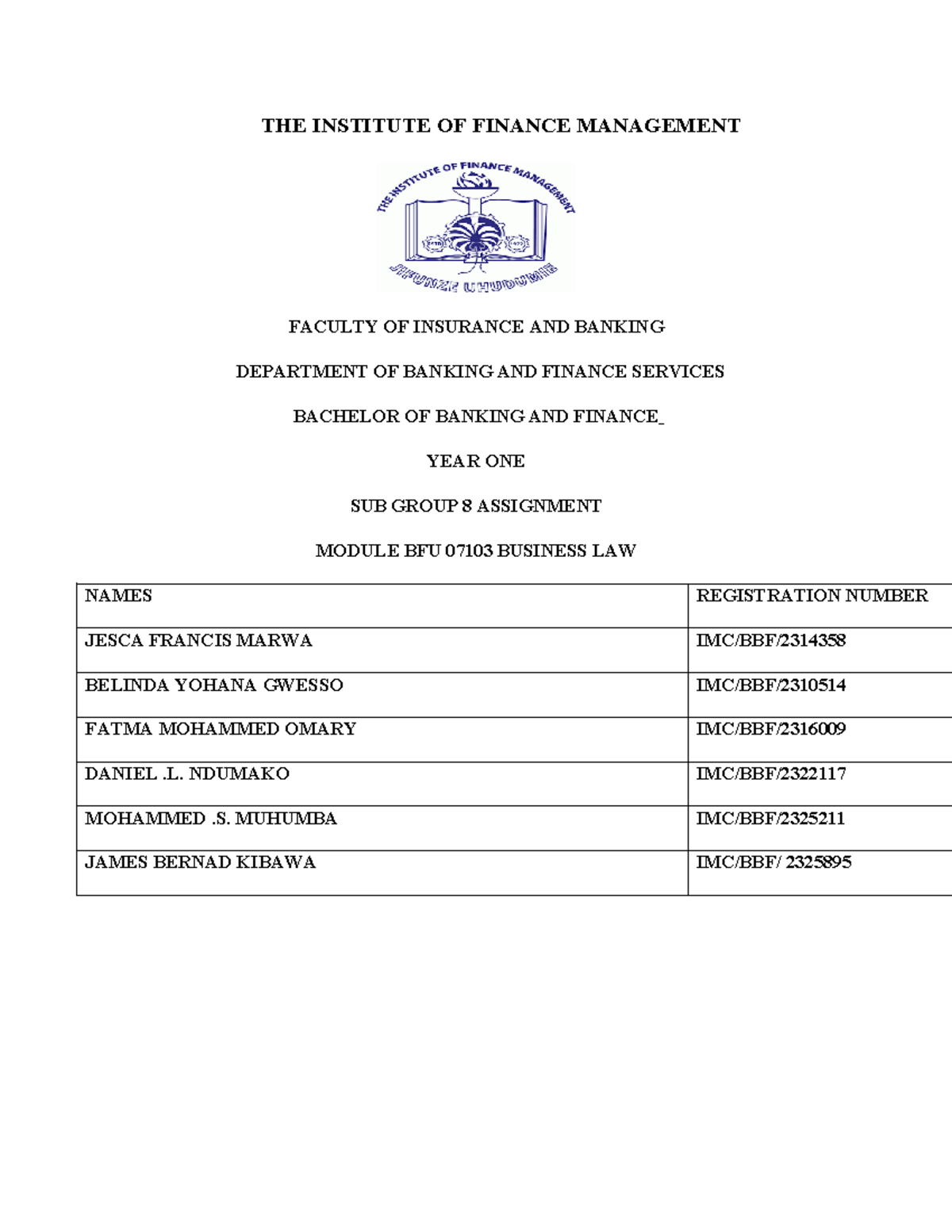 Business Law (BFU 07103) Assignment: Revocation of Offer & Acceptance ...