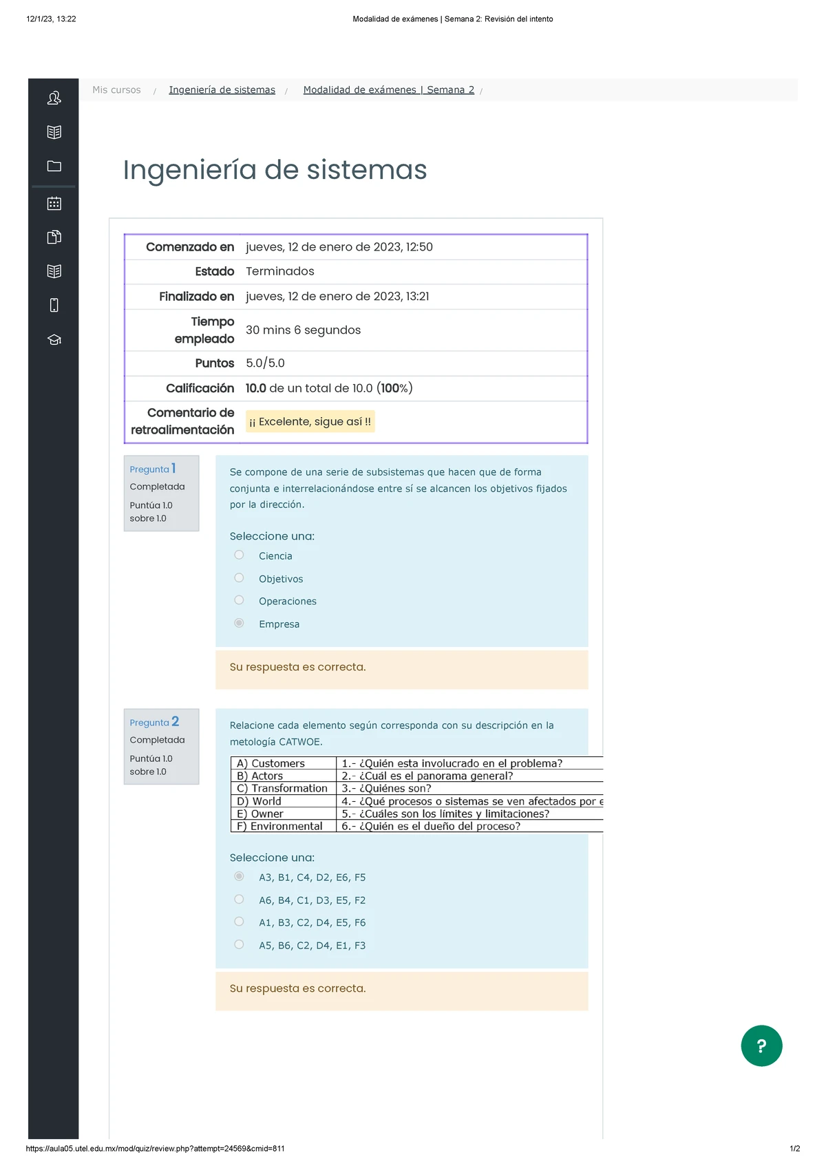 Exámenes Semana 1 ingenieria de sistemas - Ingeniería de sistemas ...