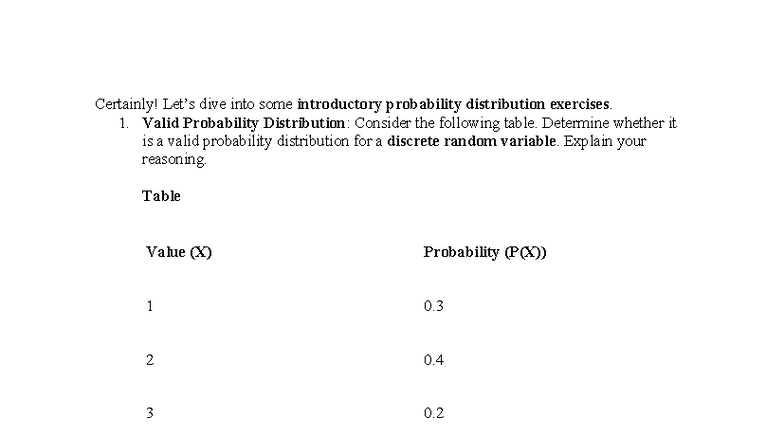 Probability Distribution Exercises (MATH 101) - Studocu