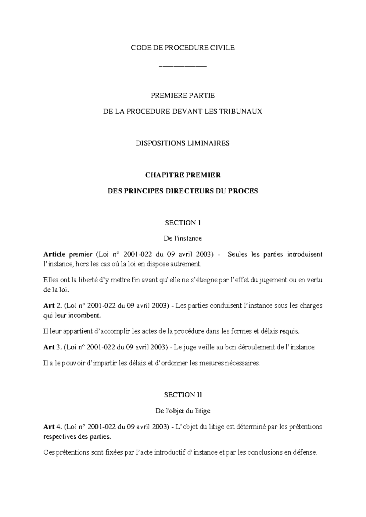 CODE DE PROCÉDURE CIVILE DE MADAGASCAR 2005 - JOURNAL OFFICIEL - Studocu