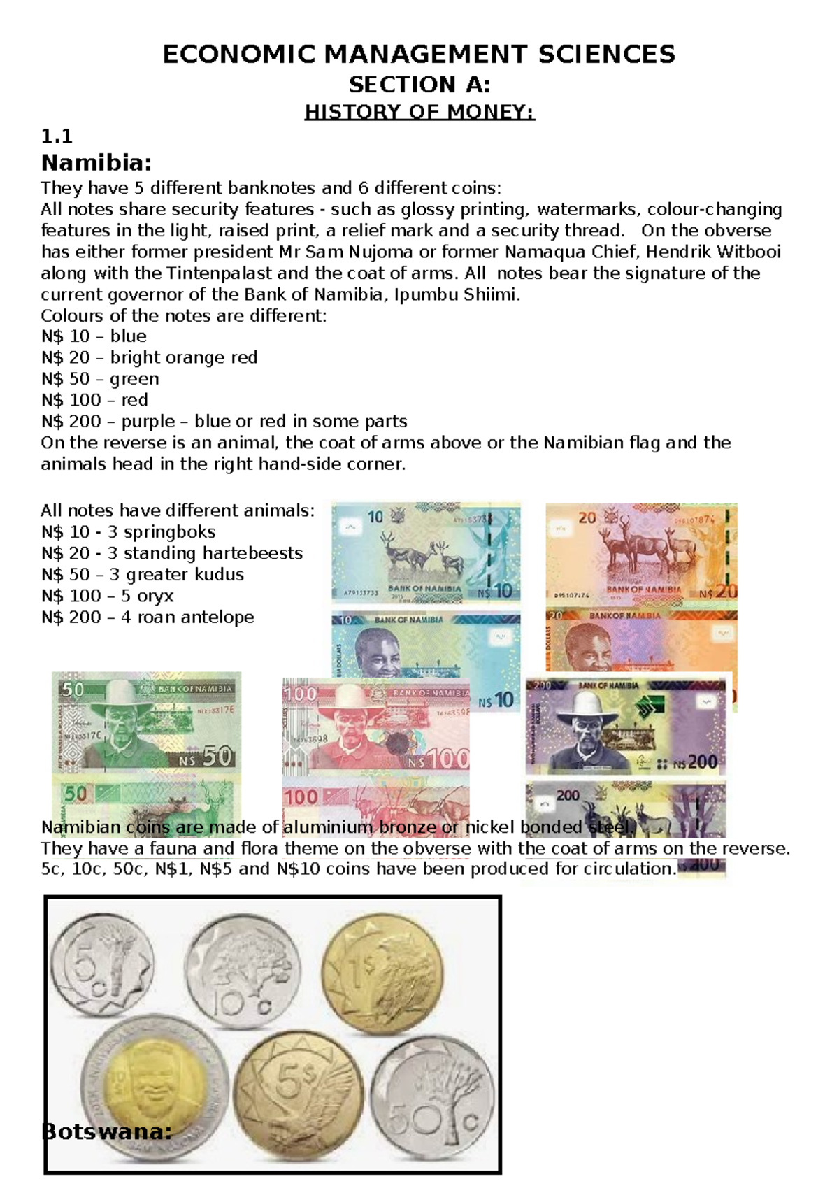Gr.7 - EMS PAT (2021): Exploring Currency and Money History - Studocu