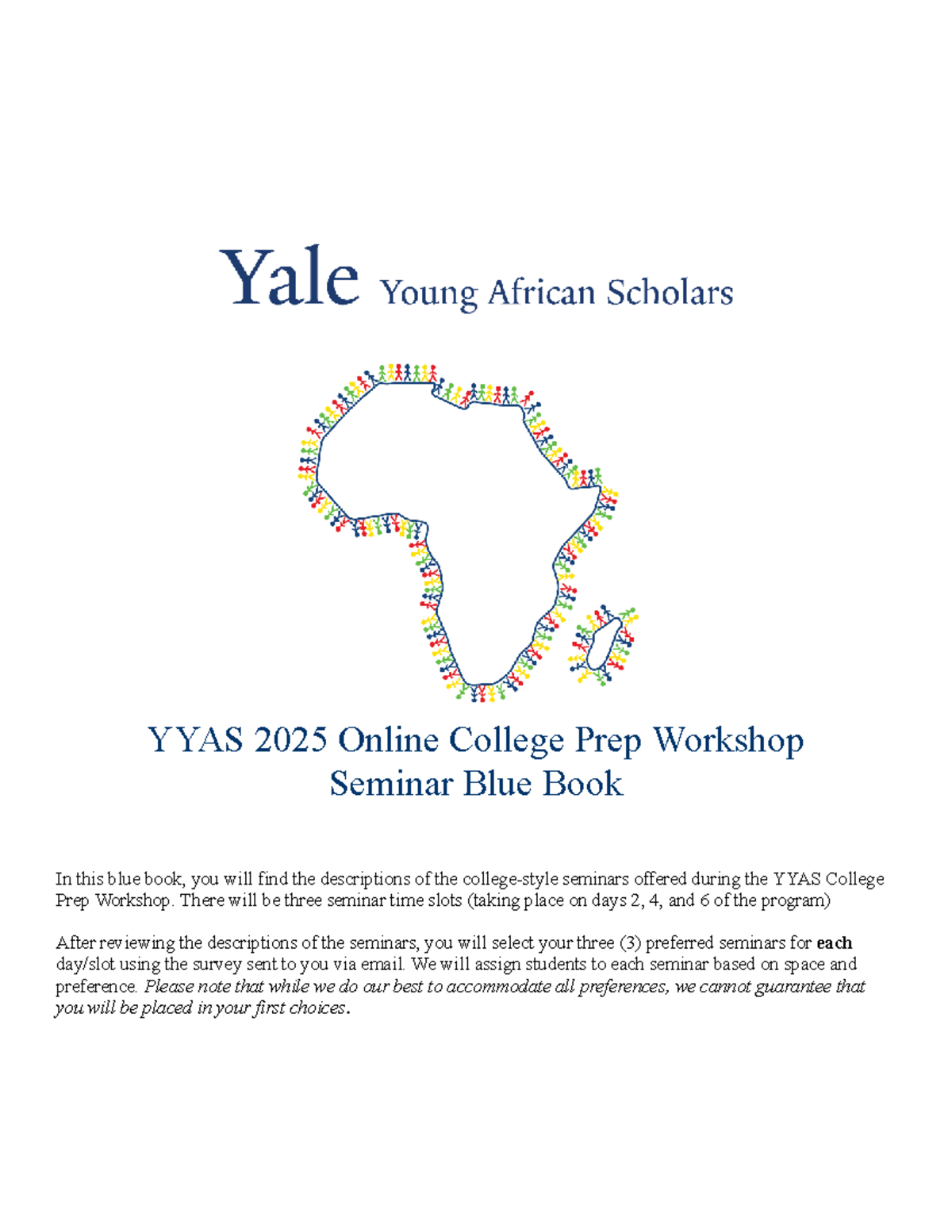 YYAS 2025 Online College Prep Workshop Seminar Blue Book Guide - Studocu