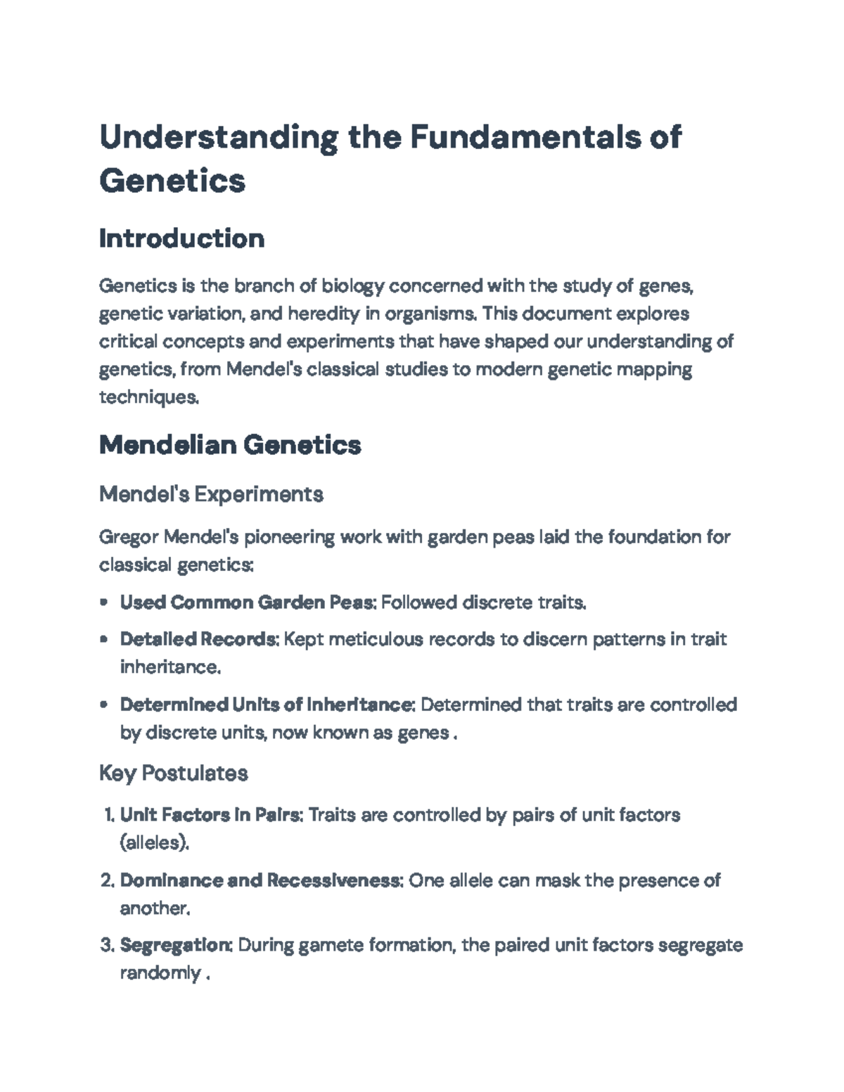 Genetics Fundamentals: Key Concepts and Modern Techniques ...